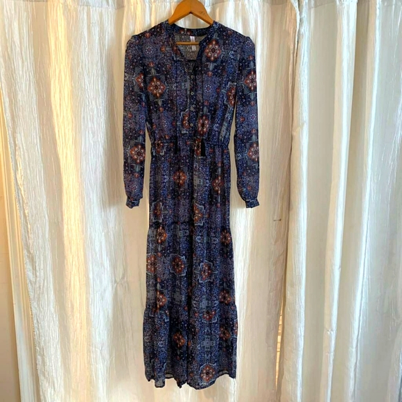 Xhilaration | Dresses | Xhilaration Sp Blue Longsleeve See Through ...